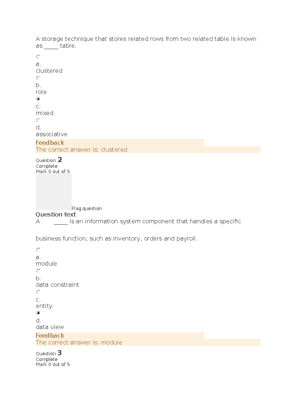 Assigment 1AND 1 IRM4723 - A storage technique that stores related rows from two related table ...