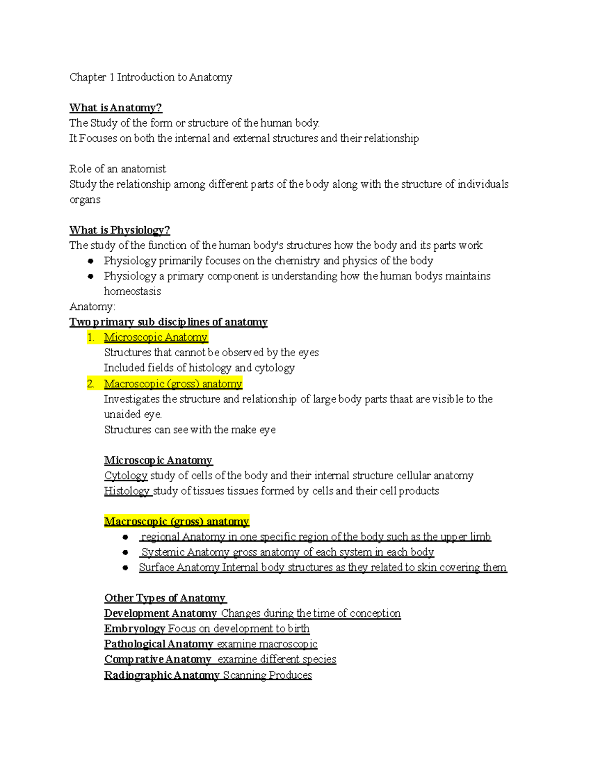 Chapter 1 Introduction to Anatomy - Chapter 1 Introduction to Anatomy ...