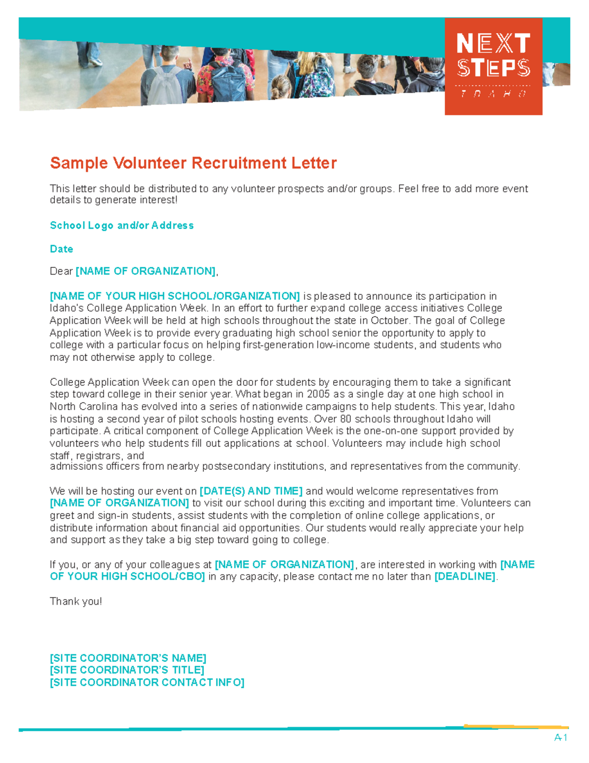 CAW-Tools Volunteer-Recruitment-letter - Sample Volunteer Recruitment ...