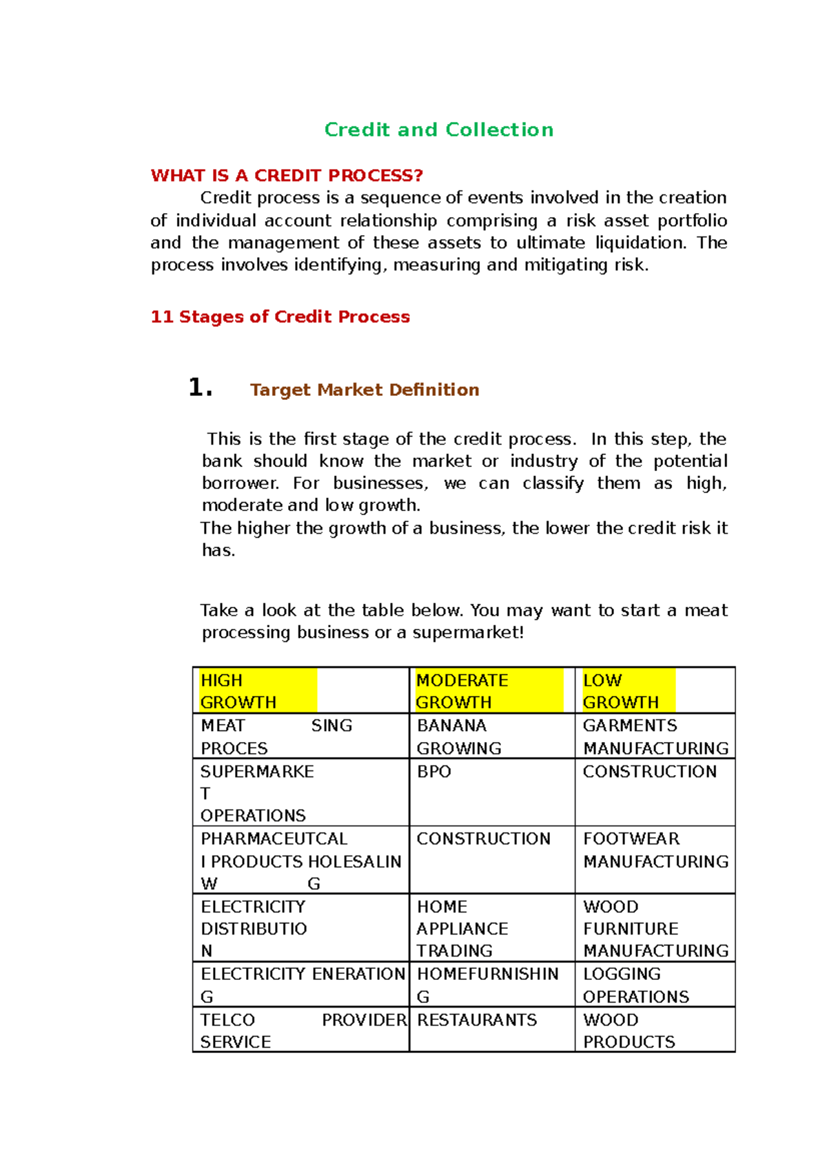 Lesson 3 Credit AND Collection - Business Administration - Studocu