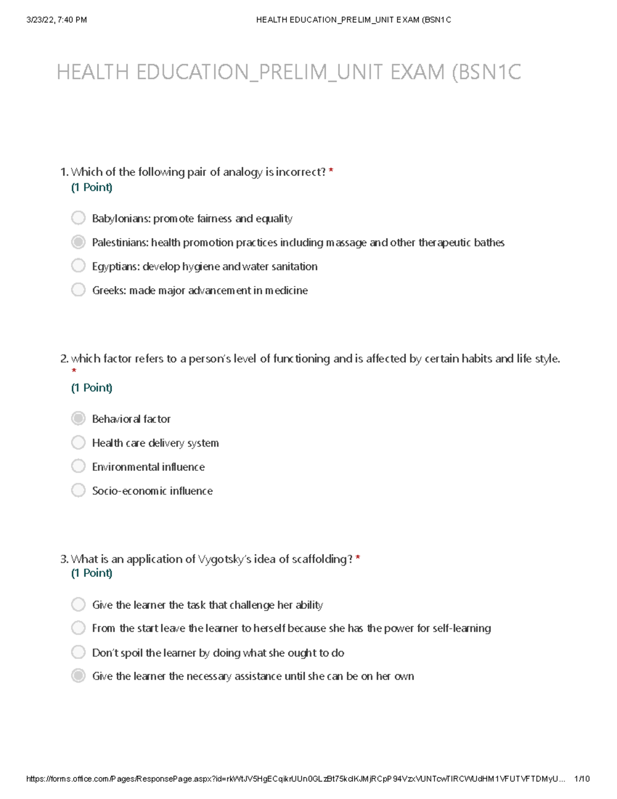 Health Education Prelim UNIT EXAM - HEALTH EDUCATION_PRELIM_UNIT EXAM ...