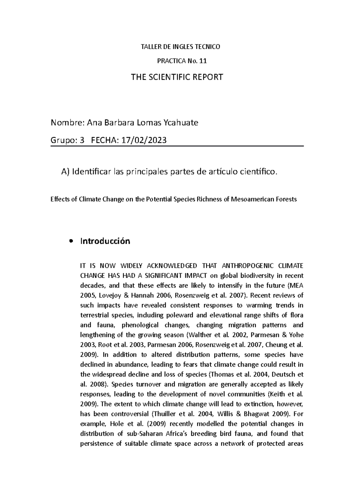 Lesson and practice 11-the scientific rerport-ana lomas - TALLER DE ...