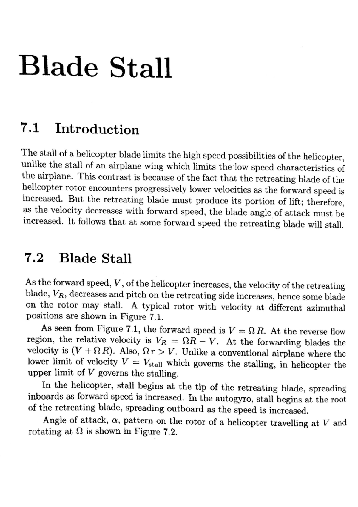 Helicopter aerodynamics - Blade Stall 7 Introduction The stall of a ...