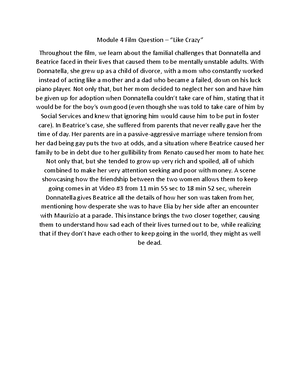 Module 10 Film Question - Module 10 Film Question- The Swimmers In this ...