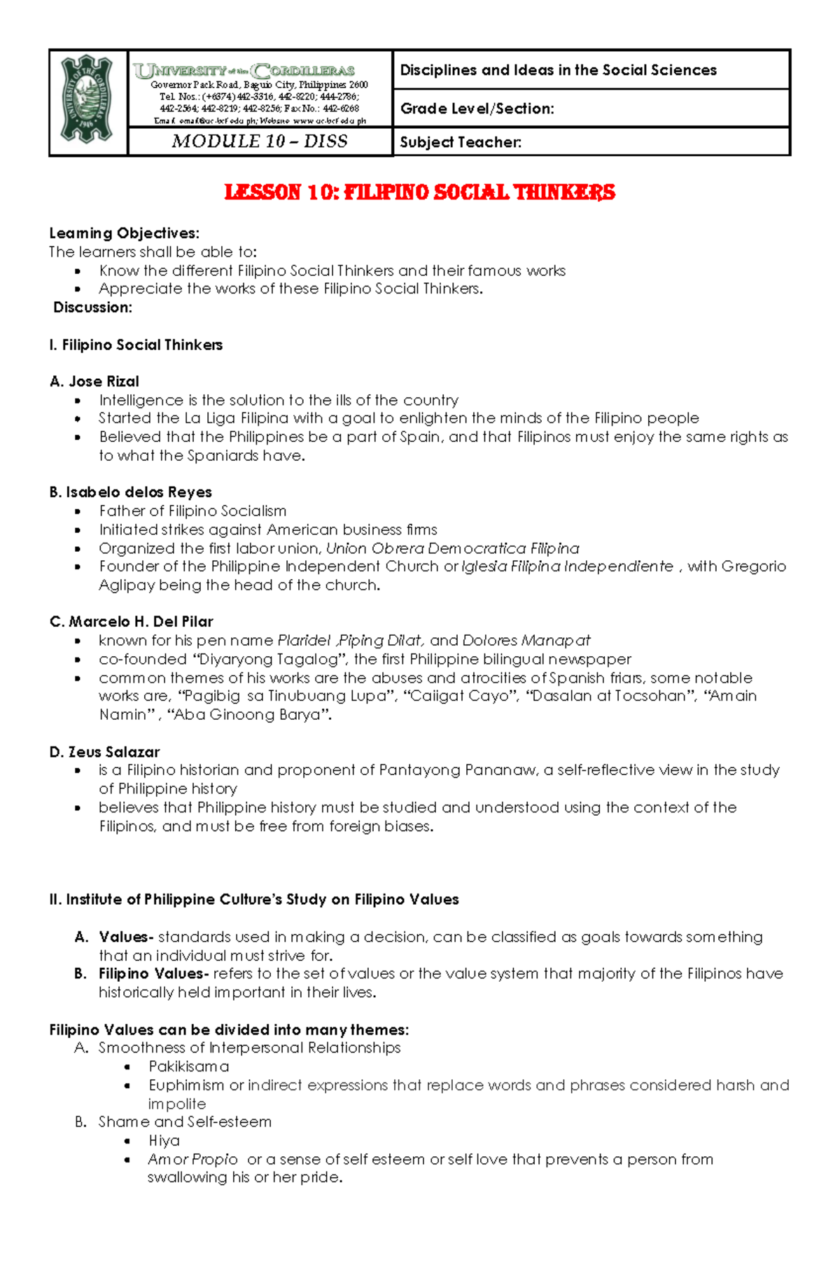 Pdfcoffee - DISS - Governor Pack Road, Baguio City, Philippines 2600 Tel. Nos.: (+6374) 442-3316 ...