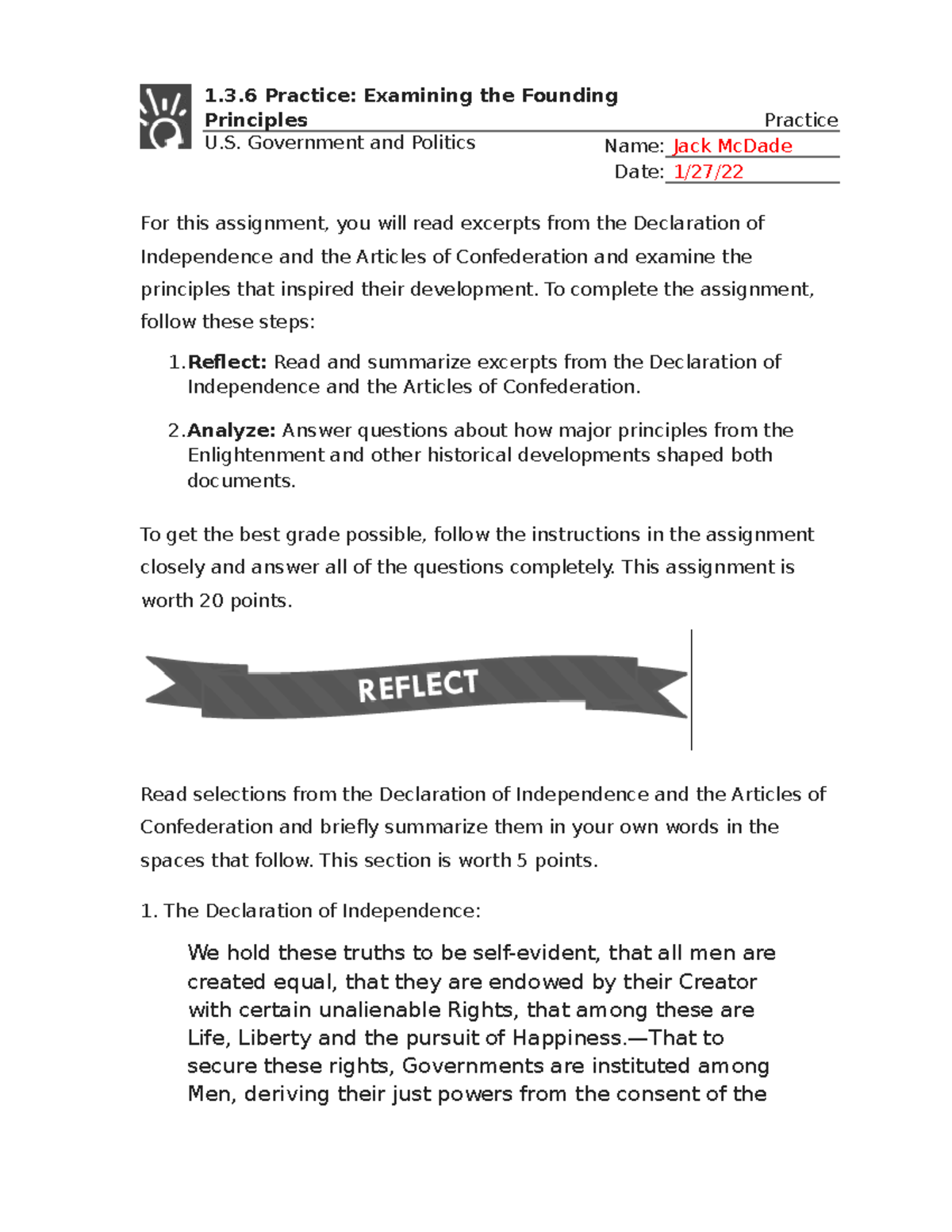 1.3.6 Practice - Examining the Founding Principles (Practice) - 1.3 ...
