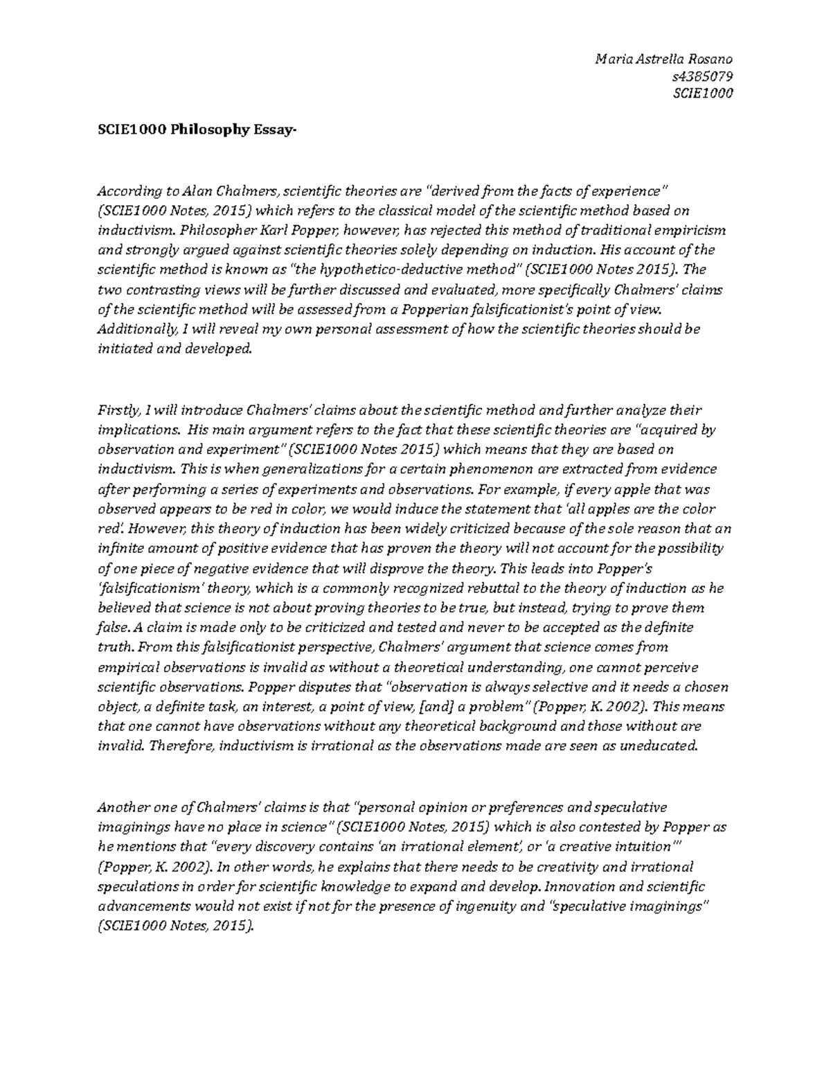Essay Philosophy Essay Grade 7 Maria Astrella Rosano S SCIE