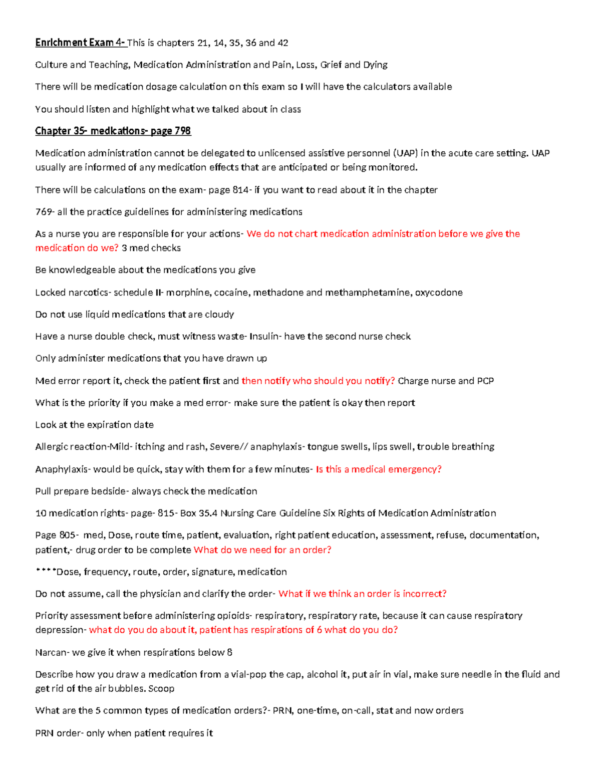 Enrichment Exam 4 7252024 - Enrichment Exam 4- This is chapters 21, 14 ...