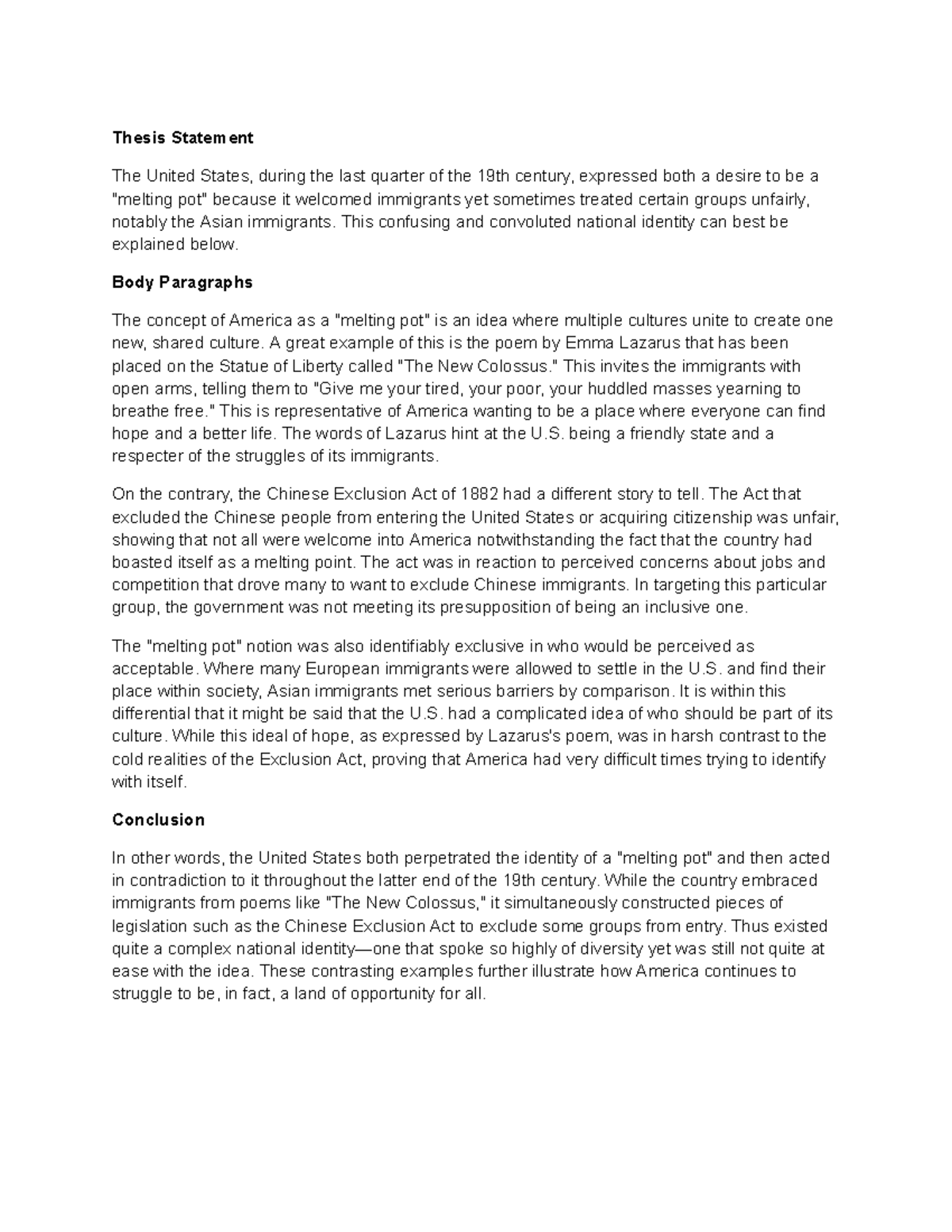 Evaluate DBQ with Primary Sources - Thesis Statement The United States ...