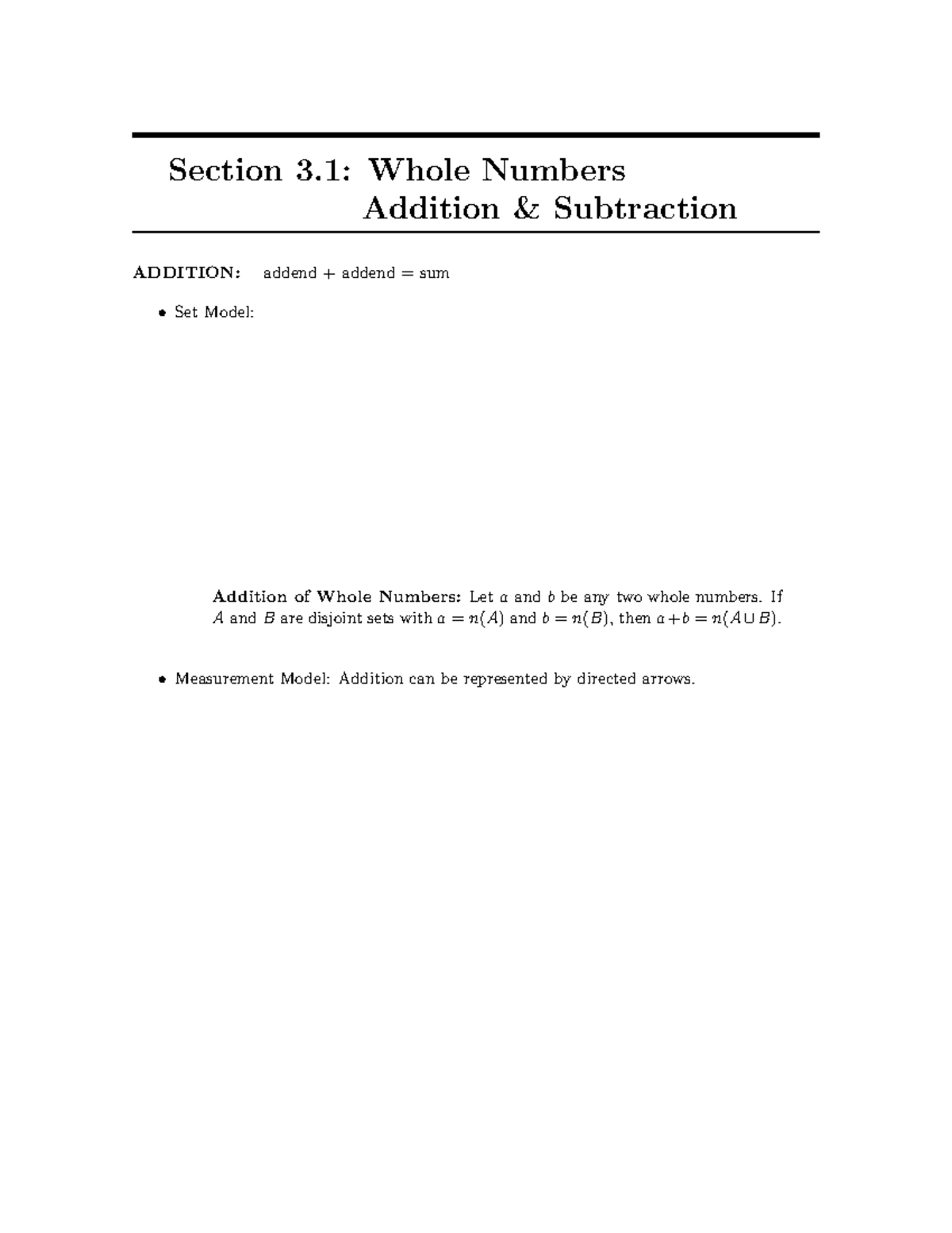 Whole Numbers Addition&Subtraction - Section 3: Whole Numbers Addition ...