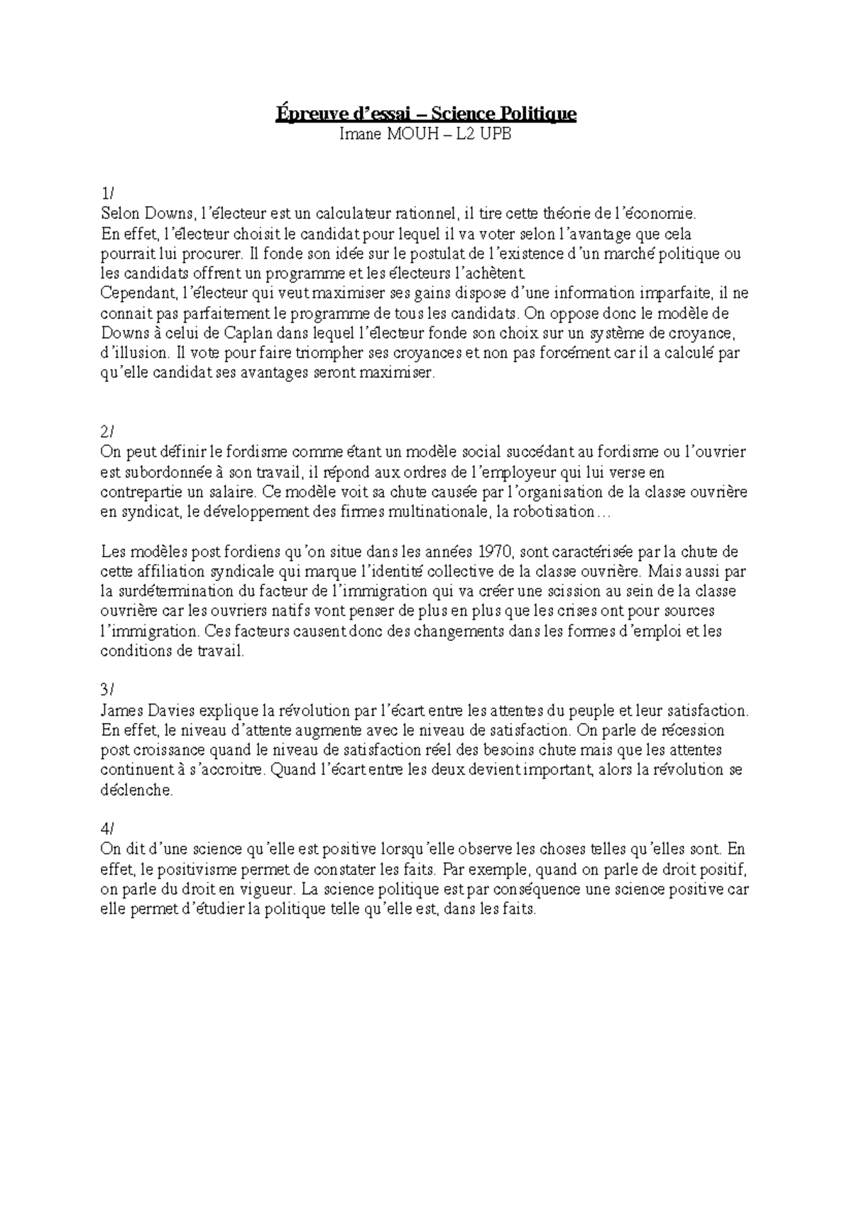 Science Politique - épreuve d'essai - Épreuve d’essai – Science ...