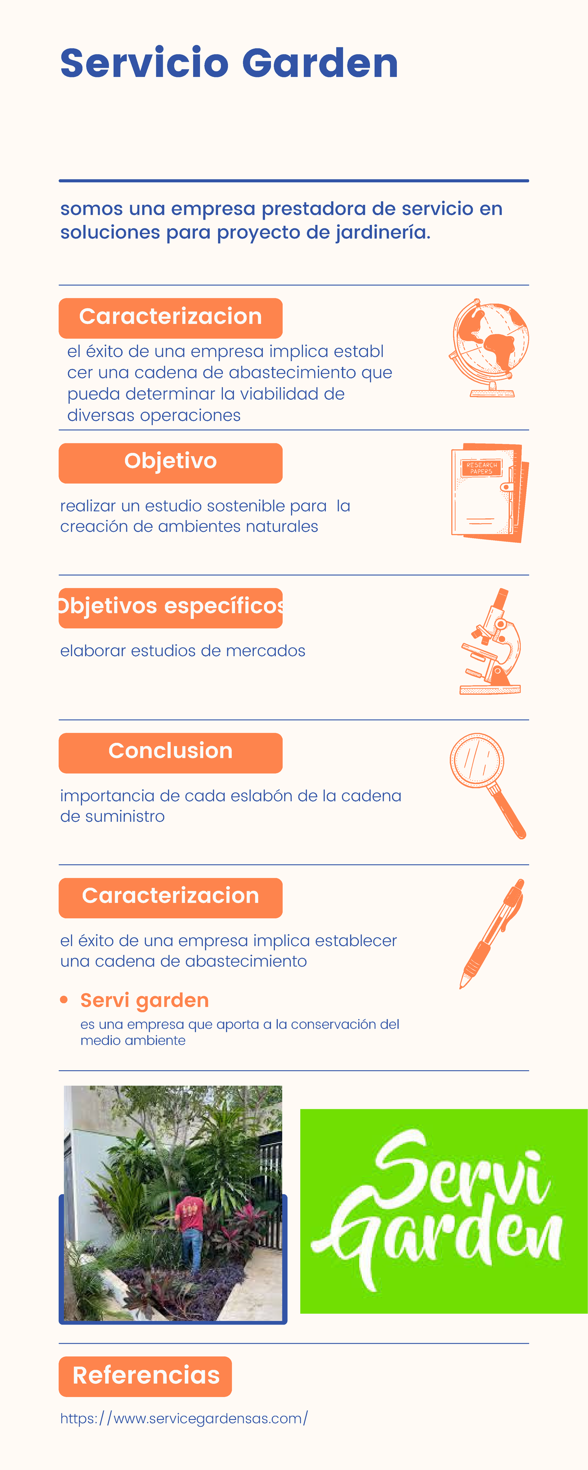Canva - Trabajo - Caracterizacion servicegardensas/ Referencias Servicio Garden somos una ...