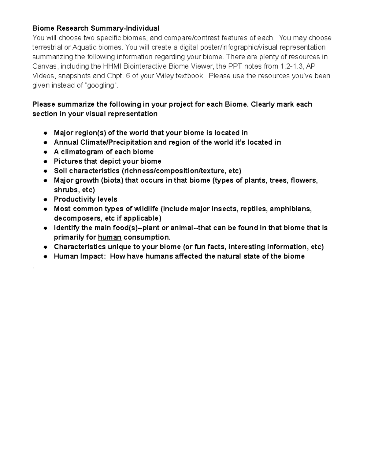 Biome Research Summary-Individual Project - Biome Research Summary ...