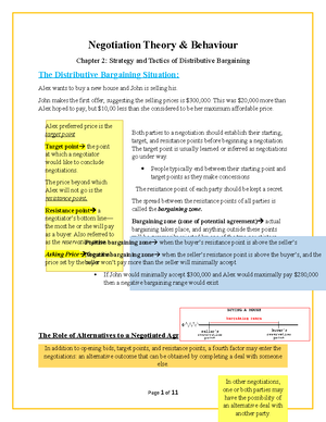 Negotiation Ch 7 Note - Negotiation Theory and Behaviour Chapter 7: Communication Process and ...