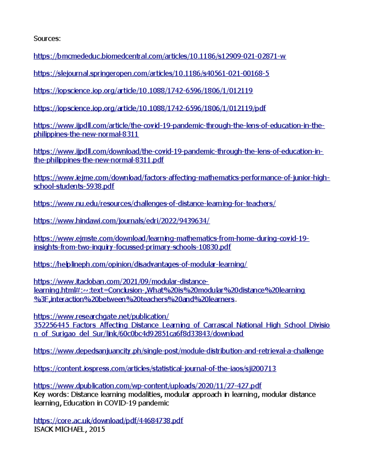 Sources for research study - Sources: bmcmededuc.biomedcentral/articles ...