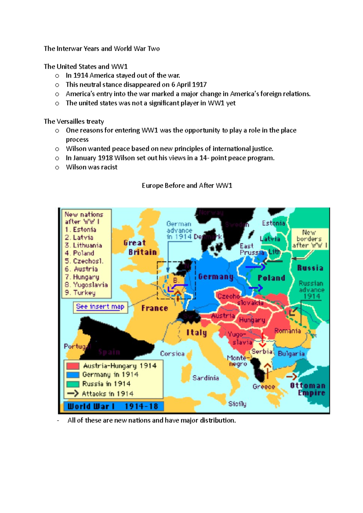 The Interwar Years and World War Two - o This neutral stance ...