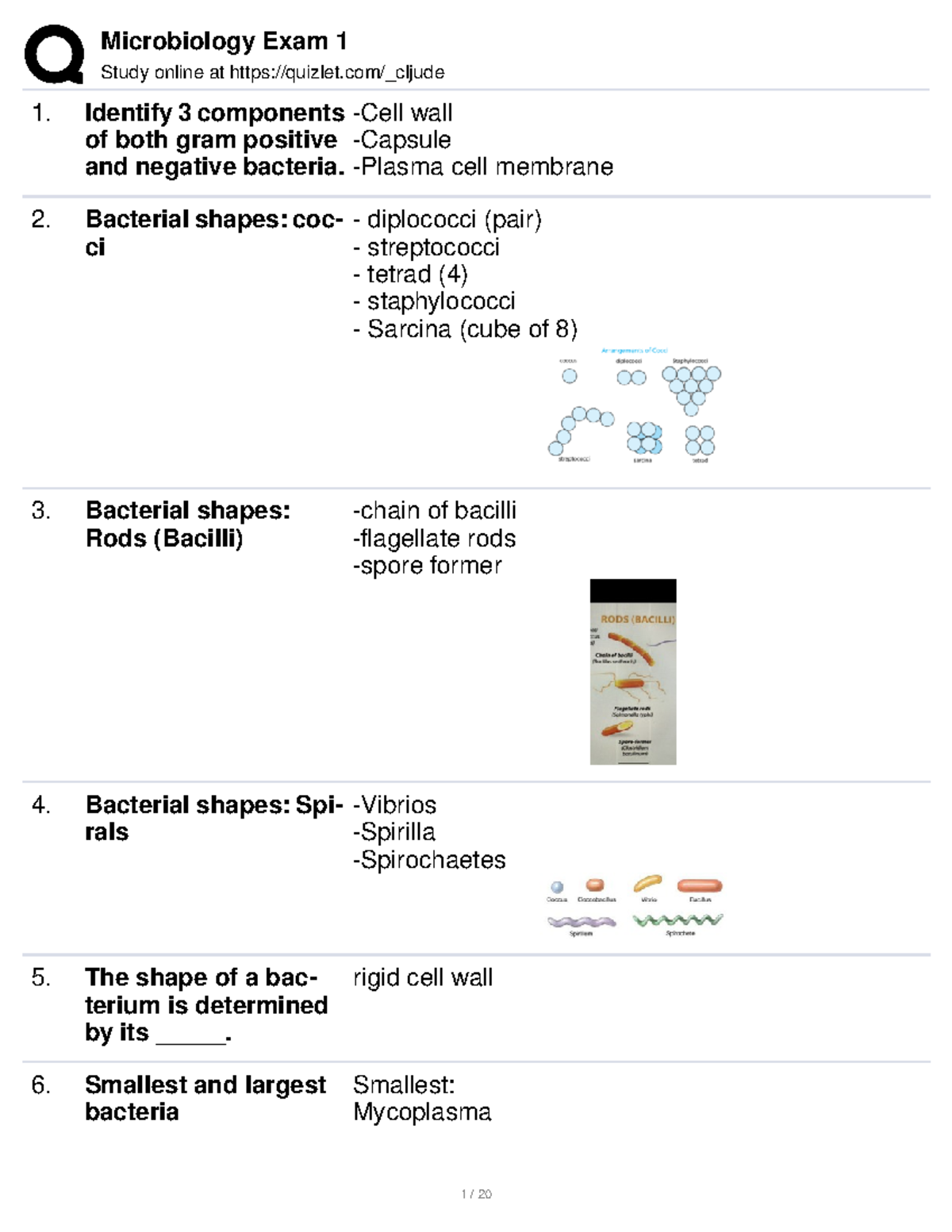 Microbiology Exam 1 - Practice Materials - Study online at quizlet ...