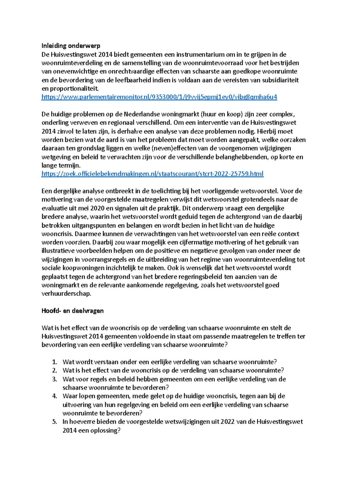 Inleiding onderwerp - Aantekeningen scriptie opzet - Inleiding ...