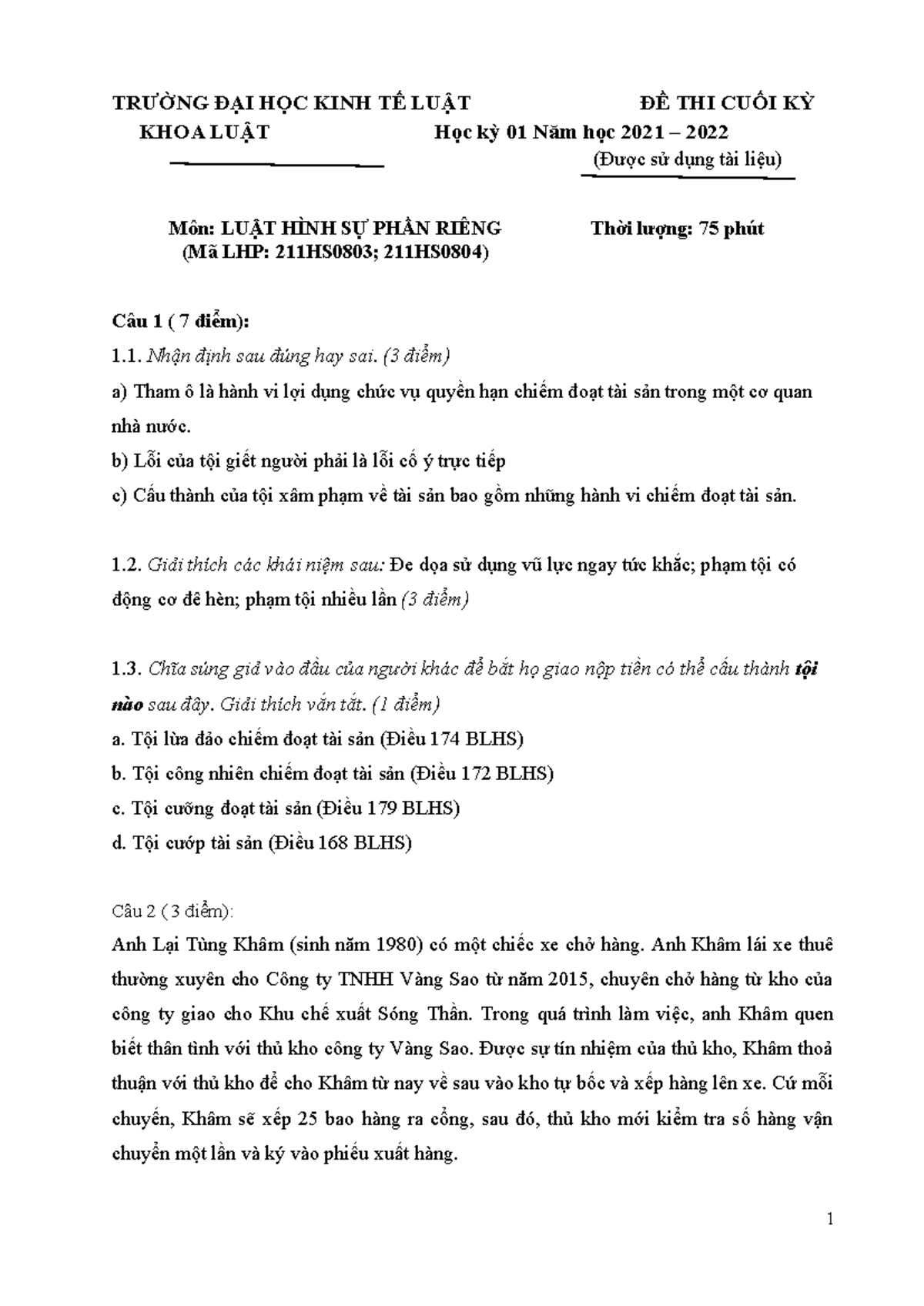 Bản sao của Dethi 211HS0803 211HS0804 LHS P Rieng - TRƯỜNG ĐẠI HỌC KINH ...