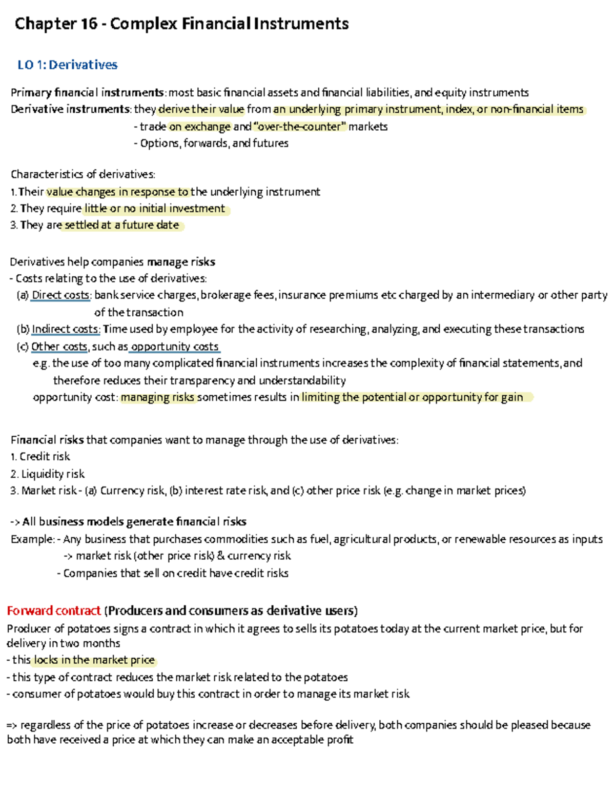 Accounting Part C - chapter 16 Notes - Chapter 16 - Complex Financial ...