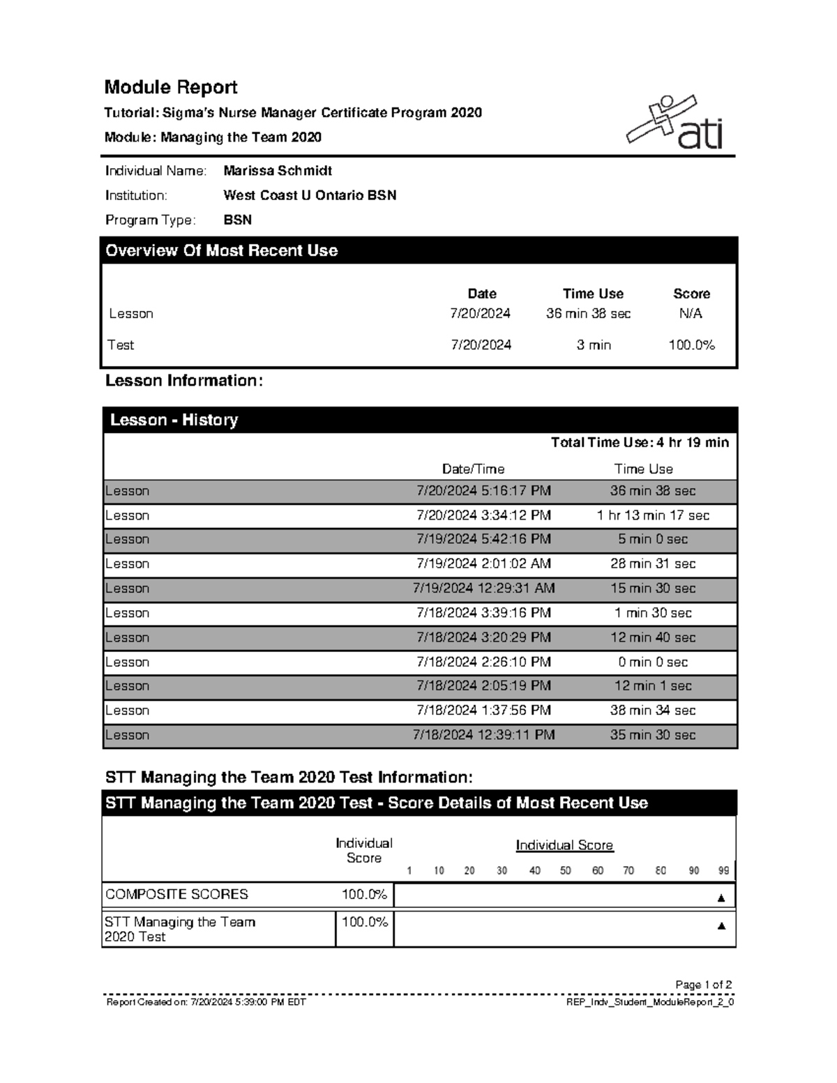 Report (21) - Notes - Module Report Tutorial: Sigma's Nurse Manager ...