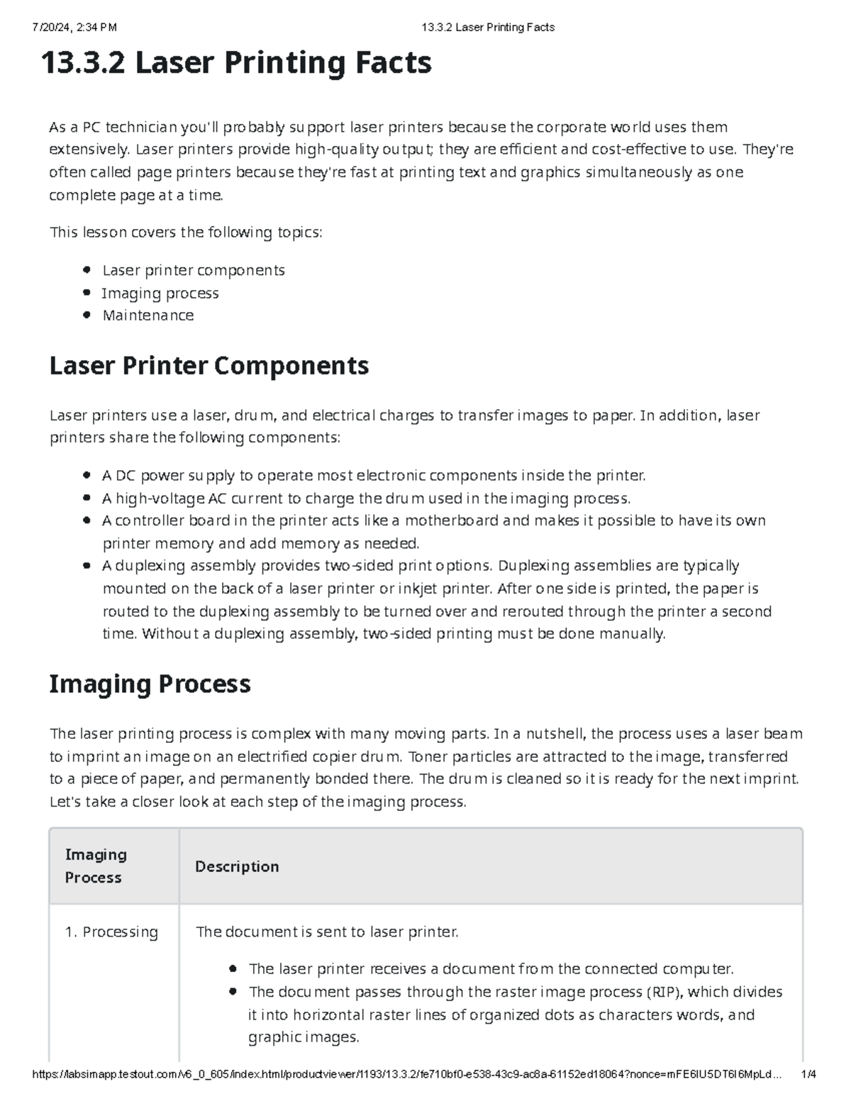 Laser printer - xsss - 13.3 Laser Printing Facts As a PC technician you ...