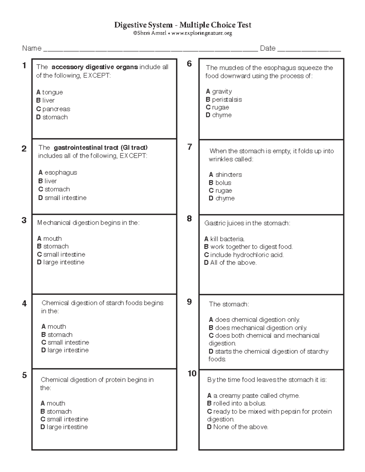 Digestive System 230331 115322 - Digestive System - Multiple Choice ...