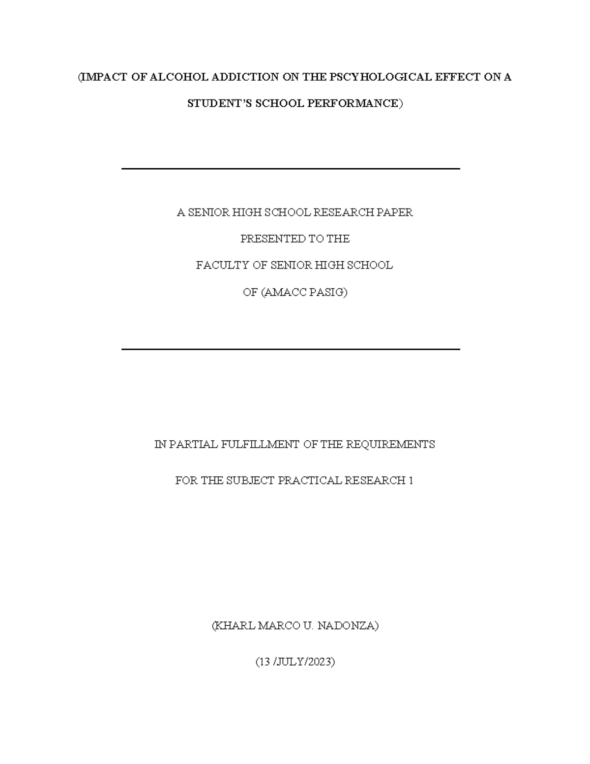 RSCH2111 Nadonza, Kharl Marco 22014 748010 - (IMPACT OF ALCOHOL ...