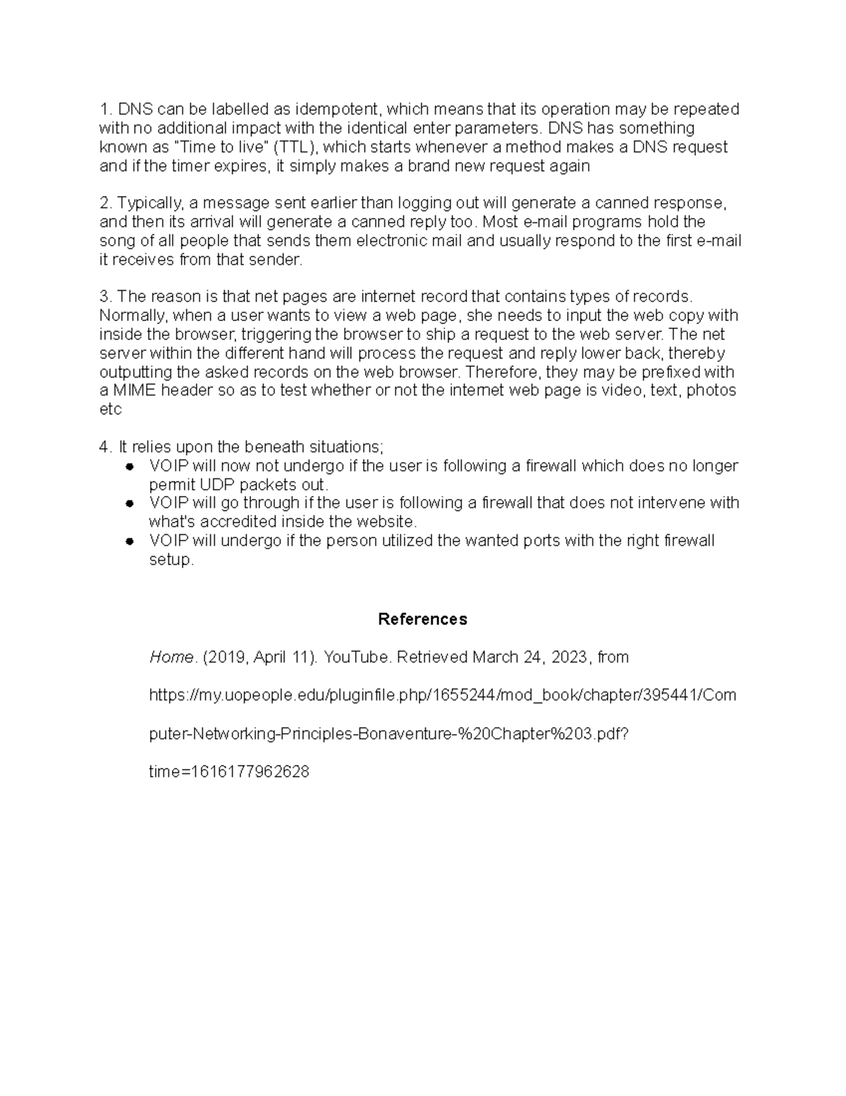 CS 2204 Learning Journal Unit 8 - DNS can be labelled as idempotent, which means that its ...