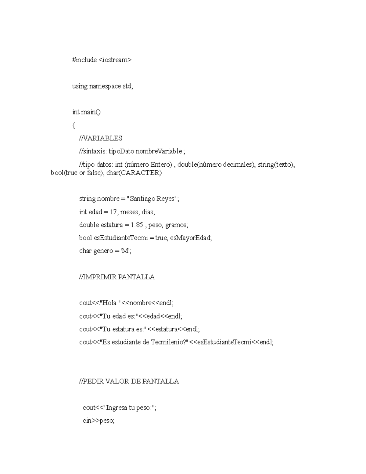 Codigo - FG Calculadora - #include using namespace std; int main() { //VARIABLES - Studocu