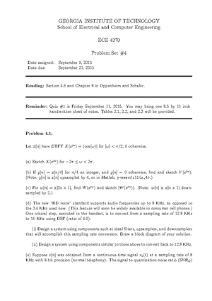 ECE4270 Fundamentals of Digital Signal Processing Solq2 fa15 - ECE 4270 ...