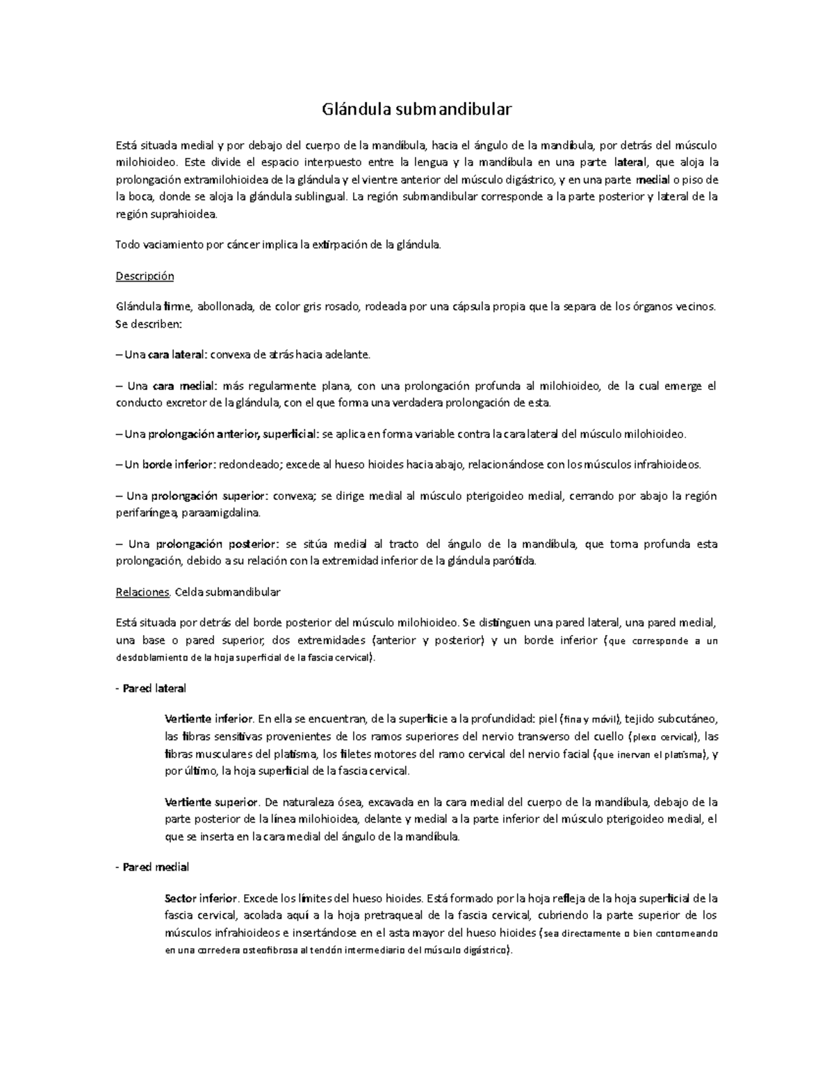 Glándula submandibular - Glándula submandibular Está situada medial y ...