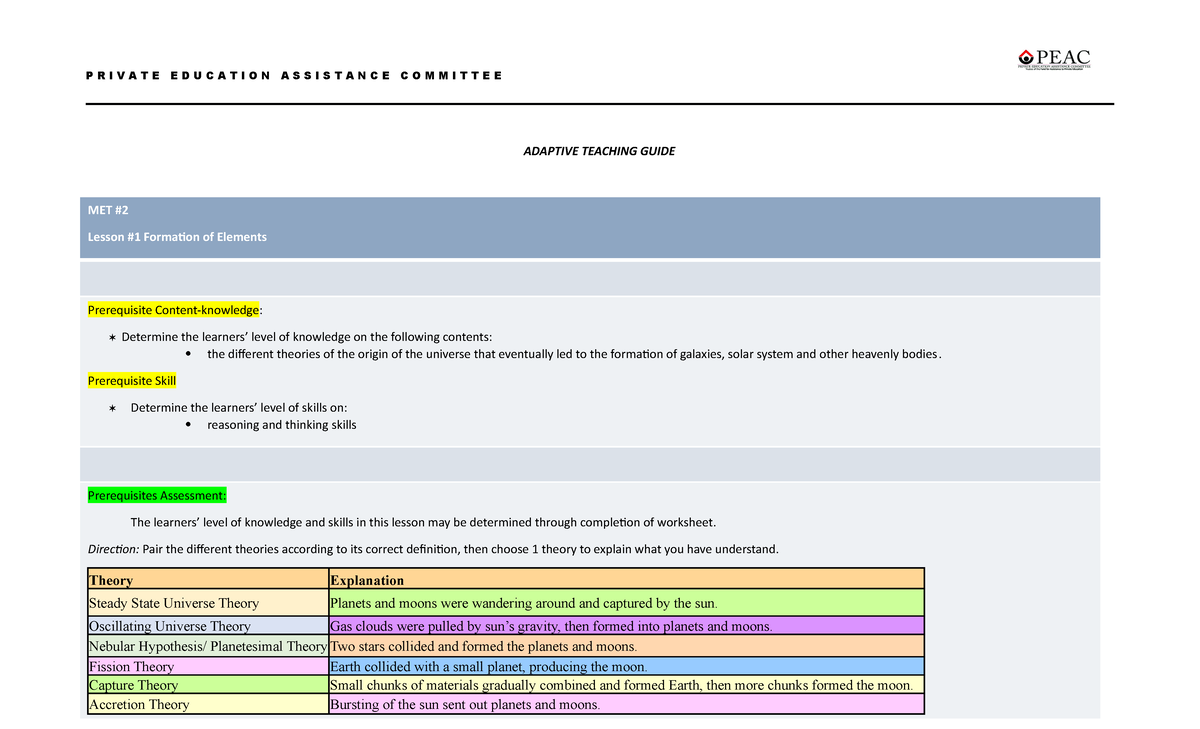 Output 2-Adaptive-Teaching-Guide - ADAPTIVE TEACHING GUIDE MET Lesson ...