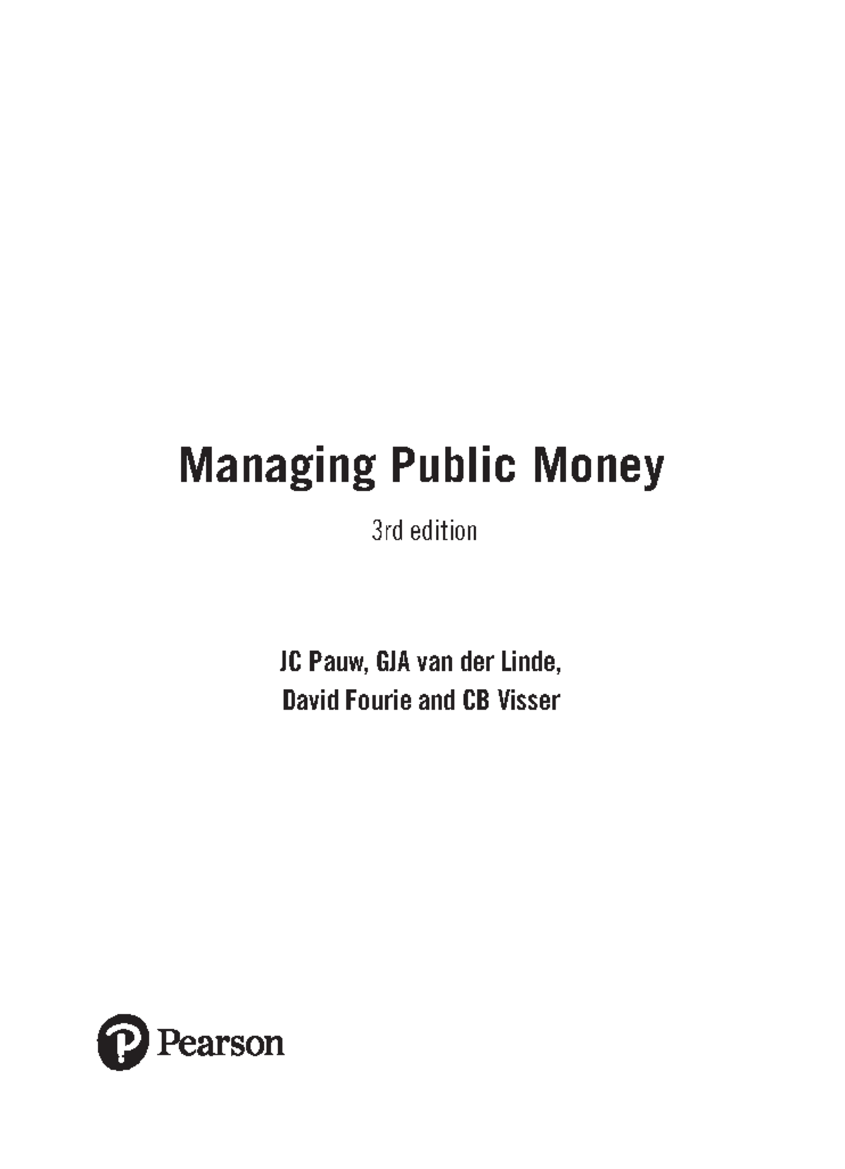 9781775950233 Managing Public Money sample chapter - JC Pauw, GJA van ...