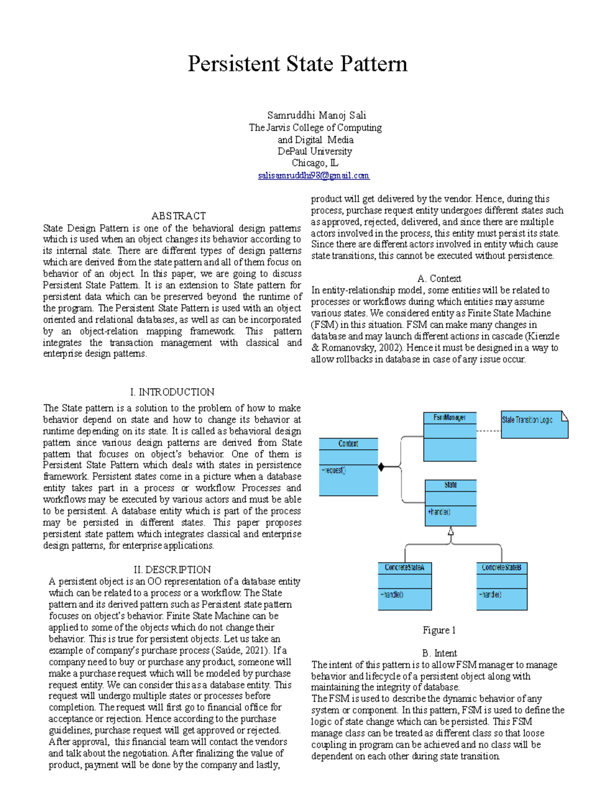 Persistent State Pattern - Persistent State Pattern Samruddhi Manoj ...