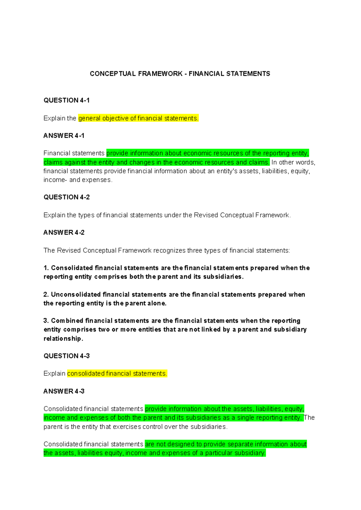 CFAS - Conceptual Framework - Financial Statements - CONCEPTUAL ...