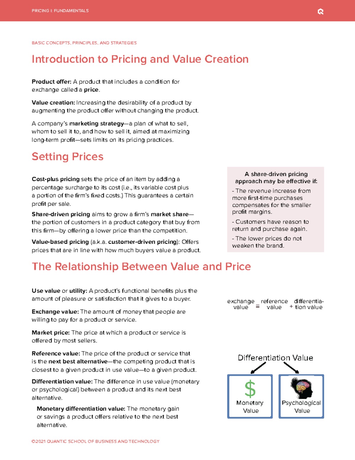 8. Pricing Fundamentals - ©2021 QUANTIC SCHOOL OF BUSINESS AND ...