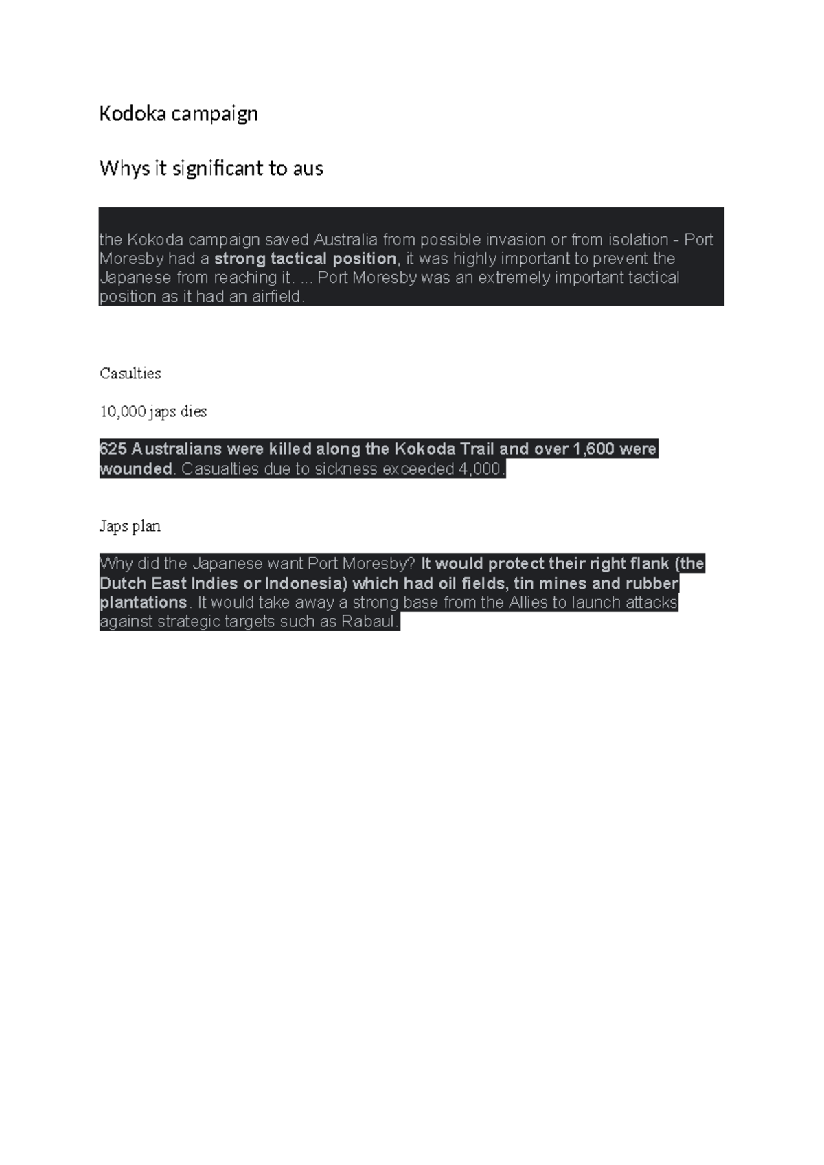 Papa New Guinea - this is g - Kodoka campaign Whys it significant to ...