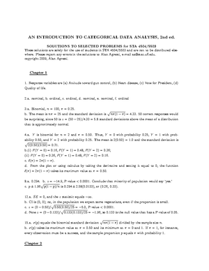 An Introduction to Categorical Data Analysis - (3 Generalized Linear ...