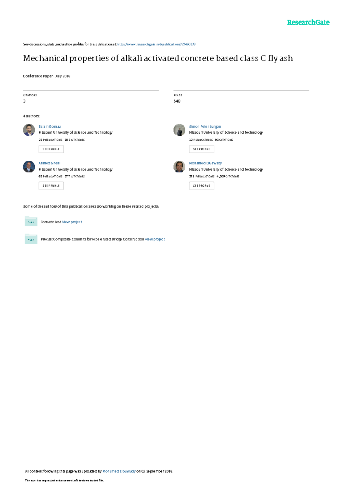 Mechanical properties of alkali activated concrete based class C fly ash - See discussions ...