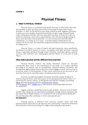 The Application of the F.I.T.T Principle - Lesson 1 EXERCISE PROGRAM Exercise Program Exercise ...