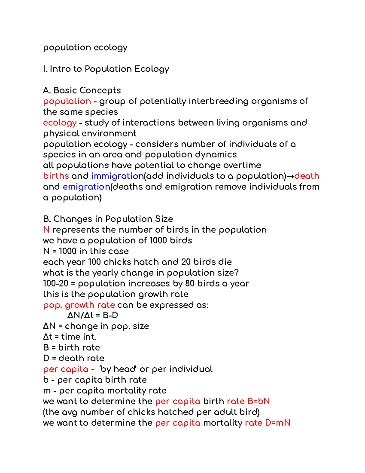 Chapter 24 population ecology - population ecology I. Intro to ...