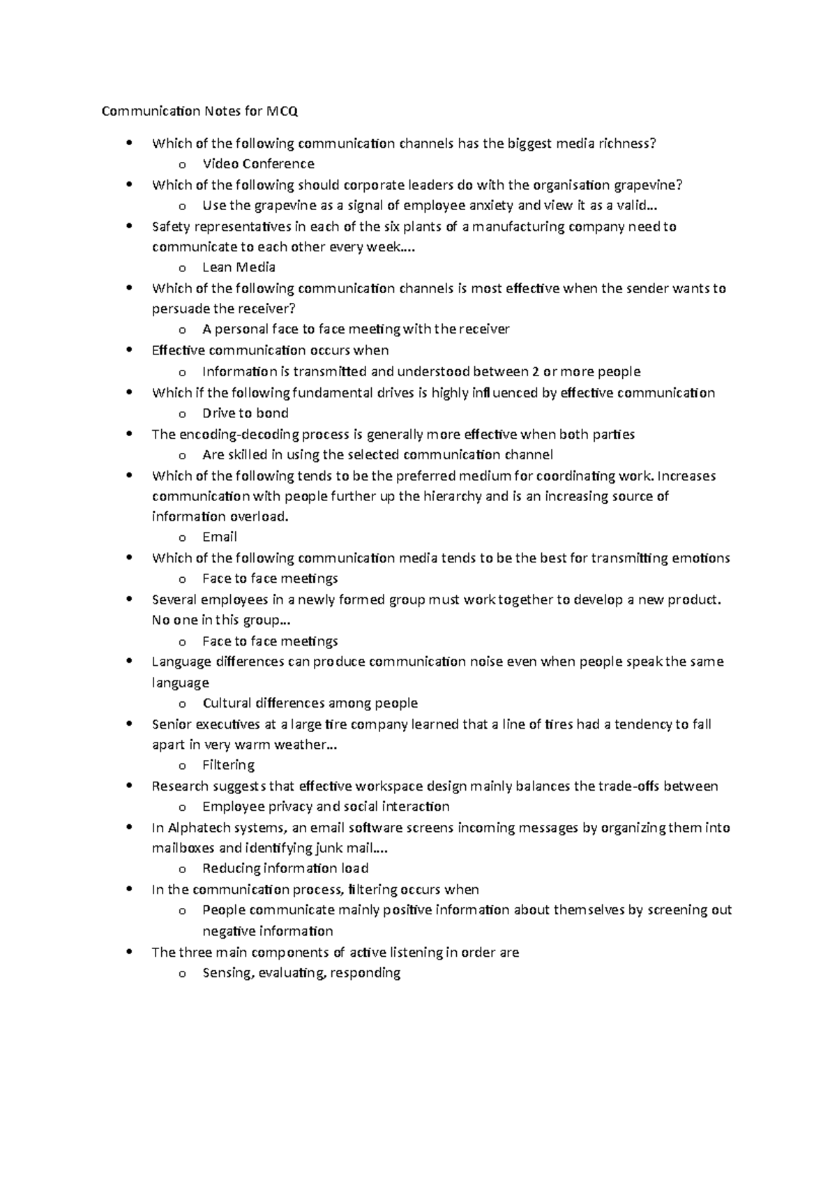 Communication Notes MCQ with answers - Communication Notes for MCQ ...