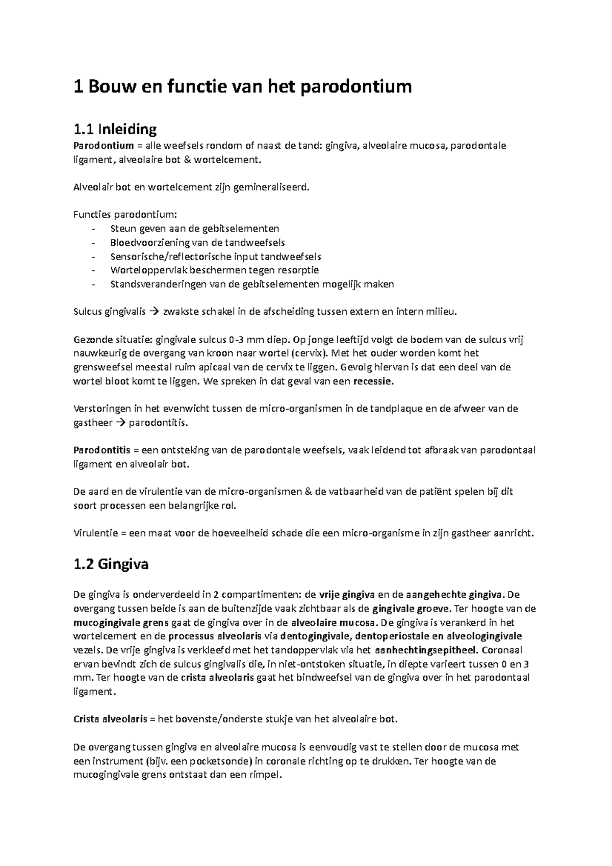 Boek Parodontologie W. Beertsen - 1 Bouw en functie van het parodontium ...