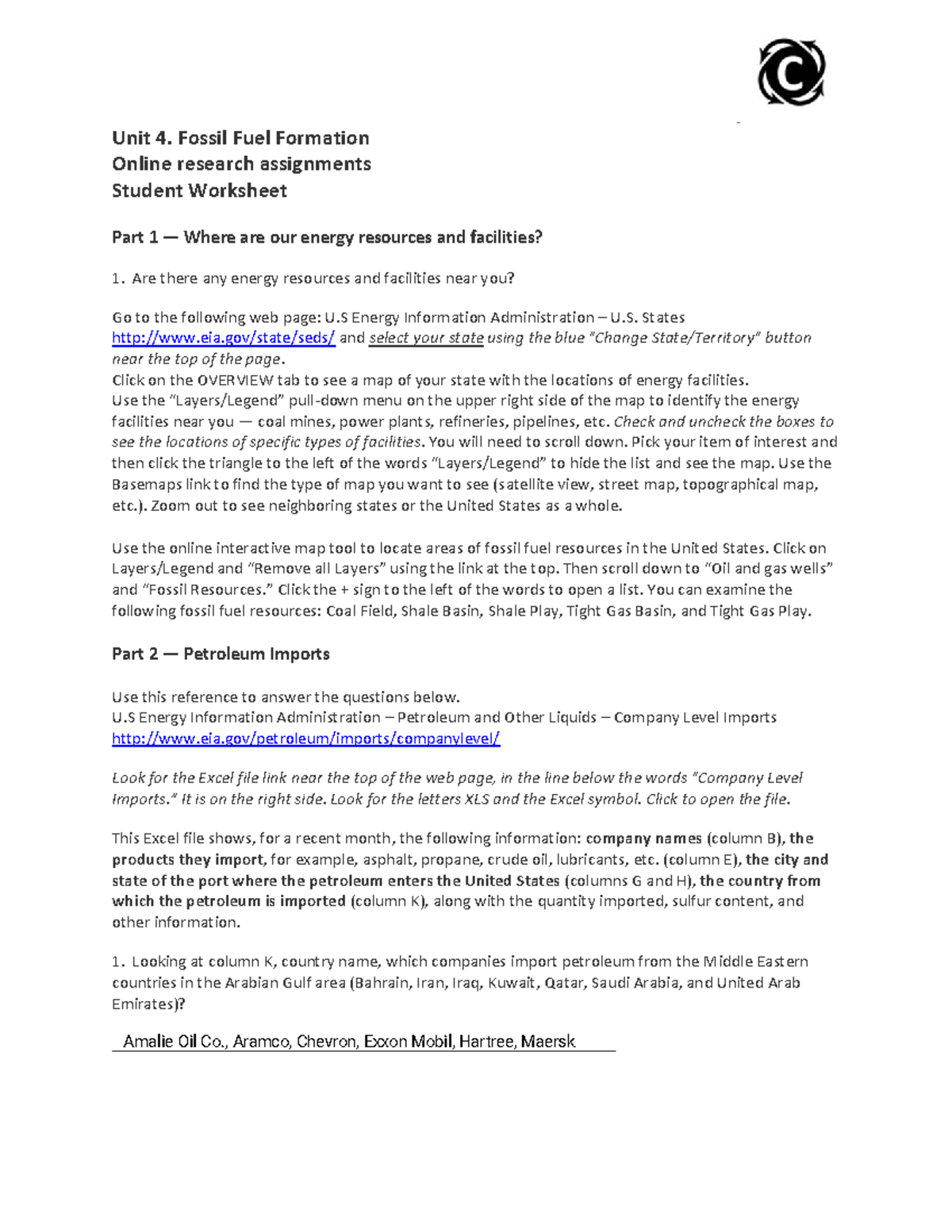 Kami Export - Fossil Fuels Online - Unit 4. Fossil Fuel Formation Online research assignments ...