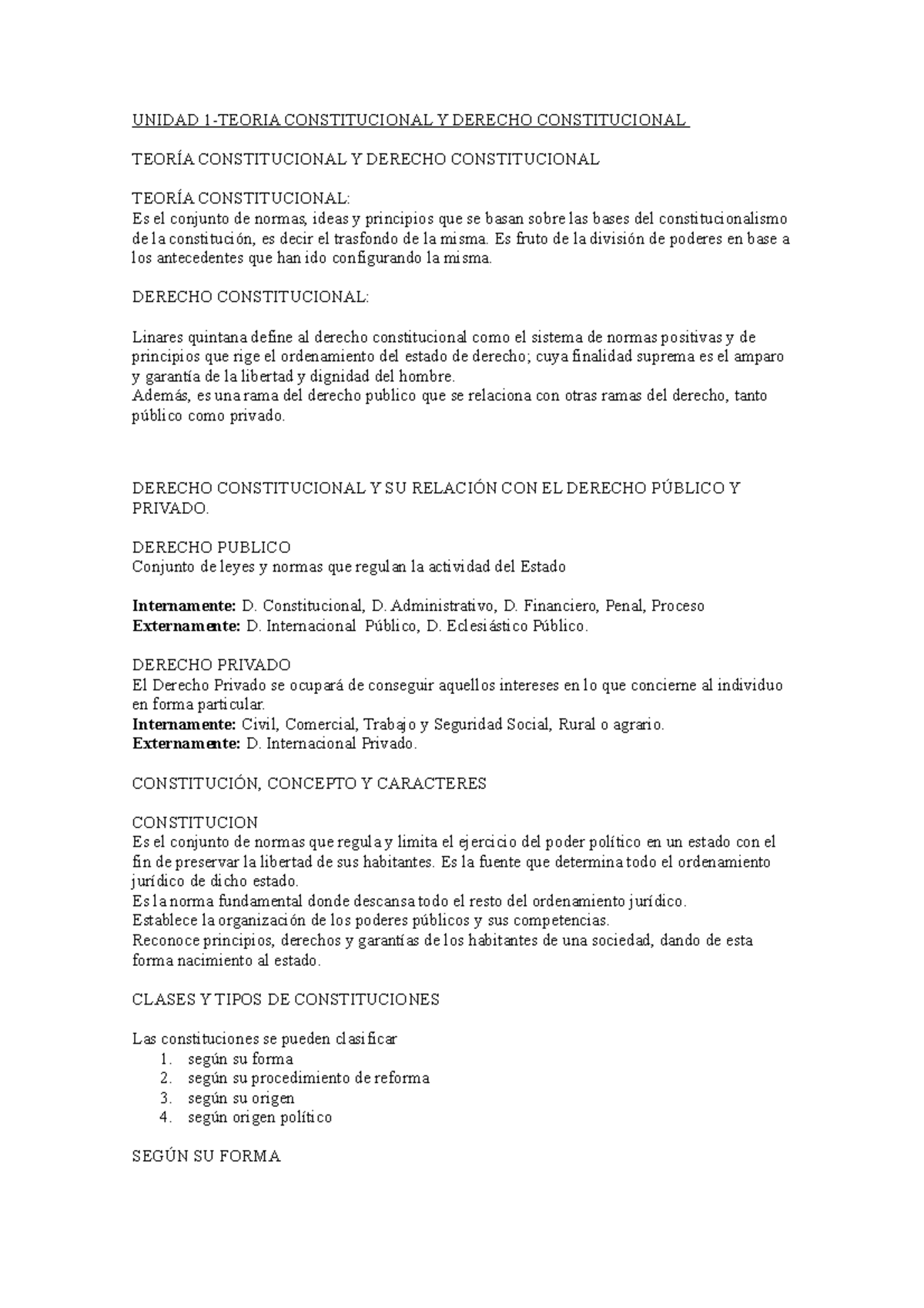 Primer parcia constitu - UNIDAD 1-TEORIA CONSTITUCIONAL Y DERECHO ...