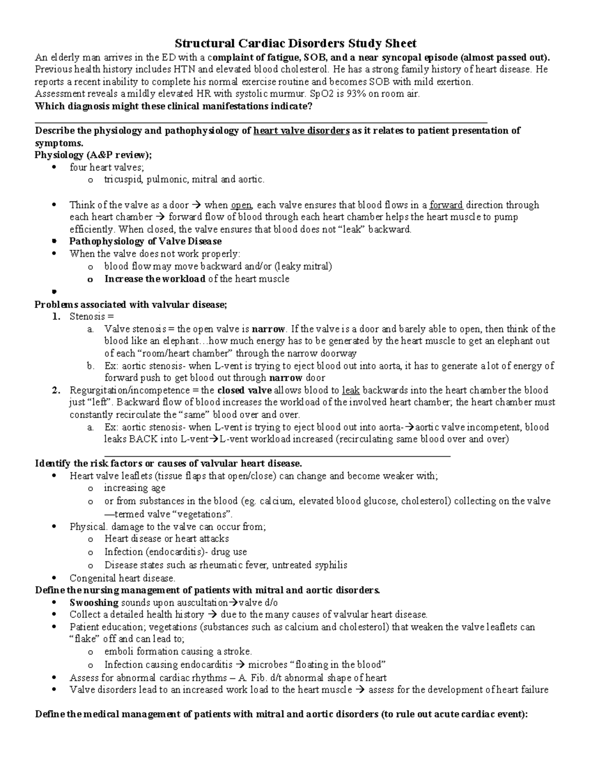 Cardiac. Structural Cardiac Disorders - Structural Cardiac Disorders ...