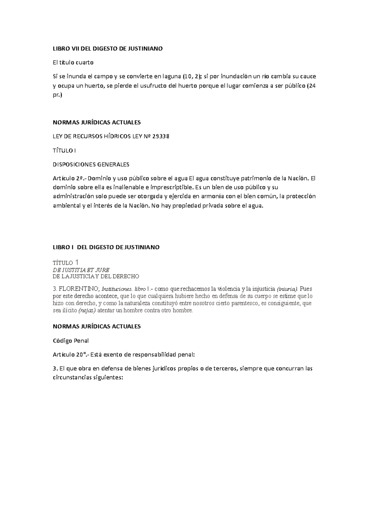 Semana 9 - LIBRO VII DEL DIGESTO DE JUSTINIANO El título cuarto Si se ...