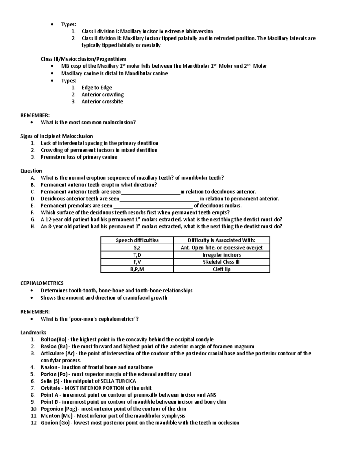 Ortho-Pediatric Dentistry - Types: Class I division I: Maxillary ...