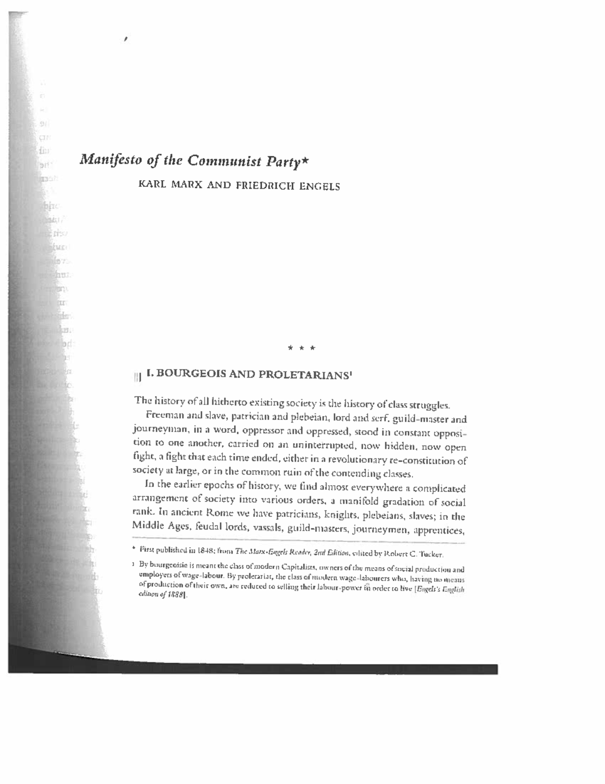 Manifesto of the communist party - Manifesto of the Communist Party ...